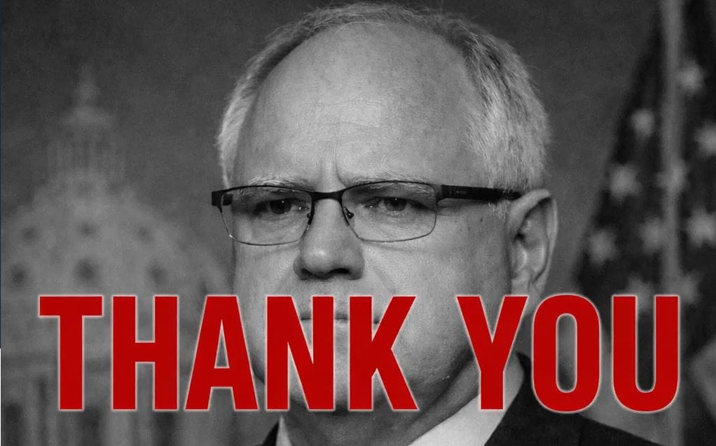 Why I Am So Grateful to Tim Walz