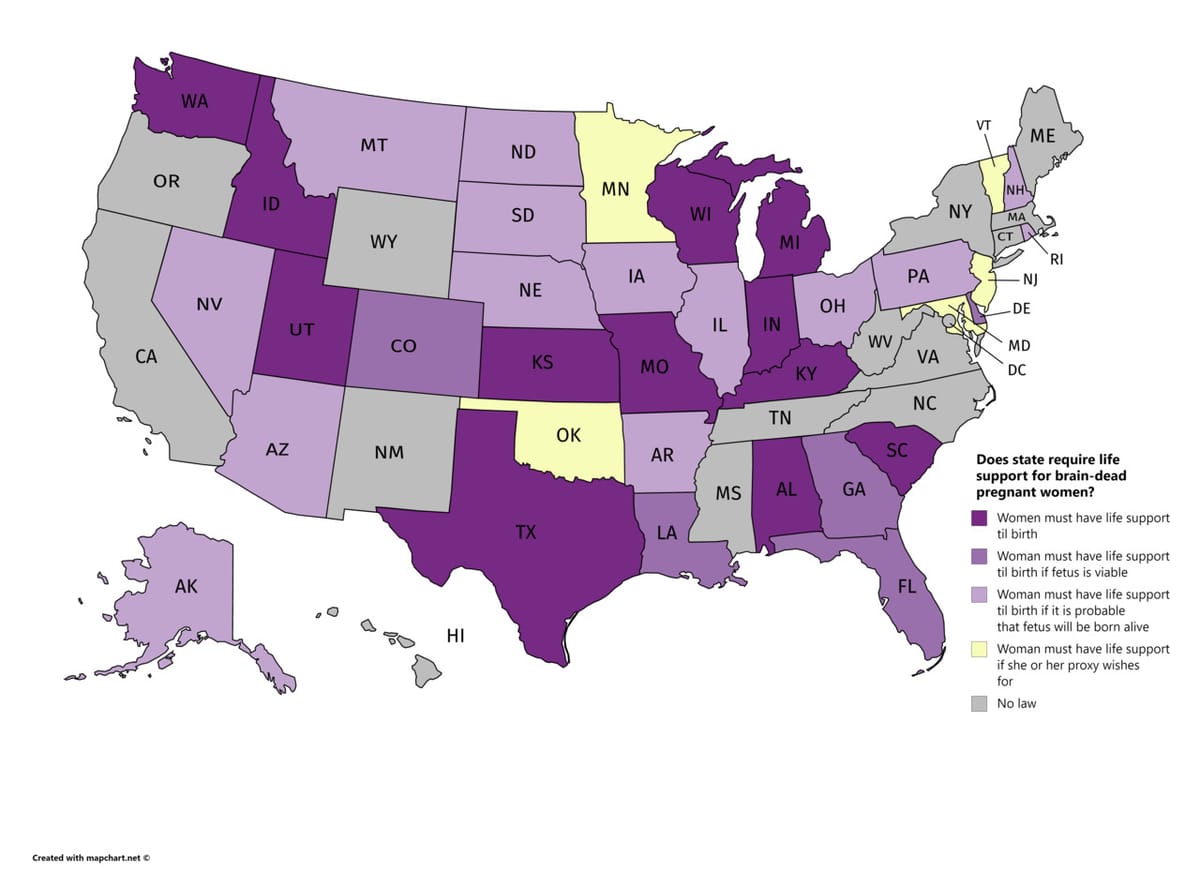 The BFD | Map of the Day: States that require life-support for brain ...
