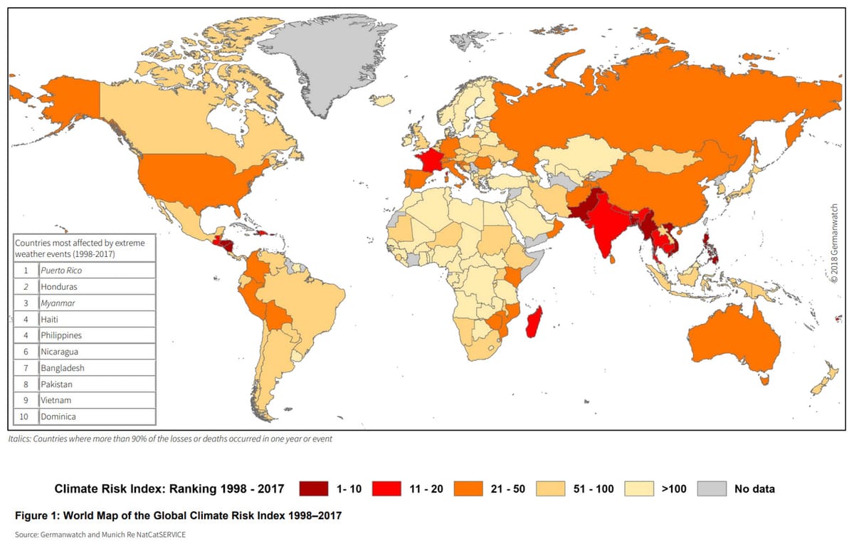 The BFD | Map of the Day: Global Climate Risk Index 1998 –2017