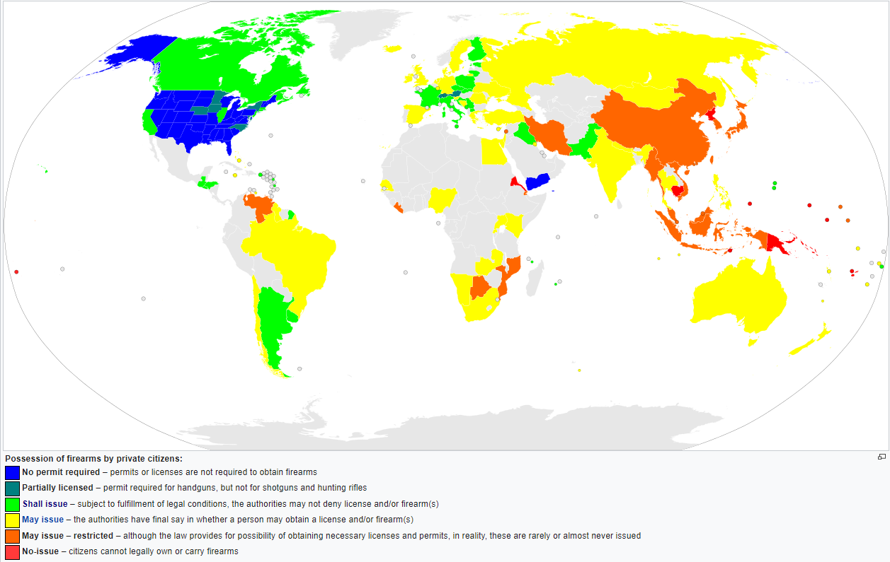 The BFD | Map of the day: Possession of Firearms by Private Citizens