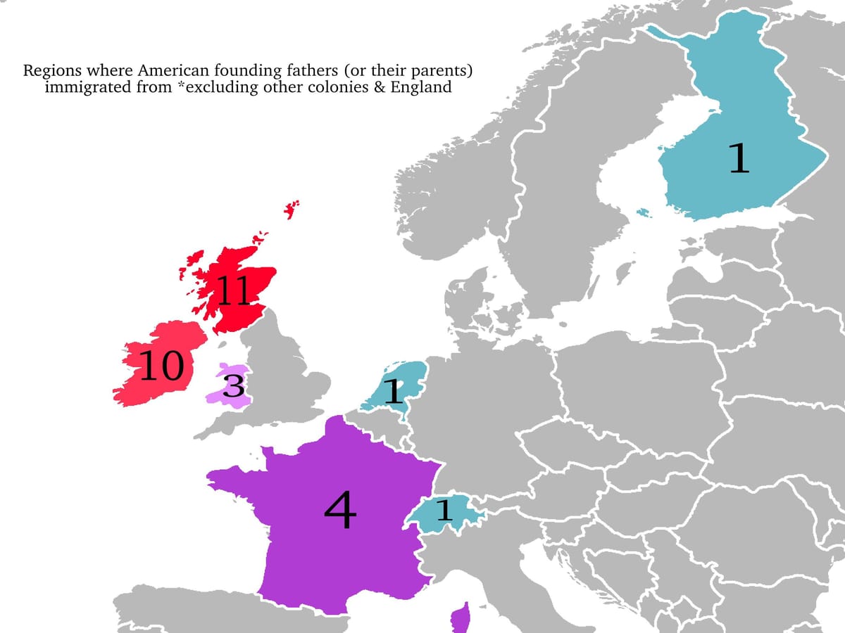 The BFD | Map of the Day: Where American Founding Fathers Immigrated From