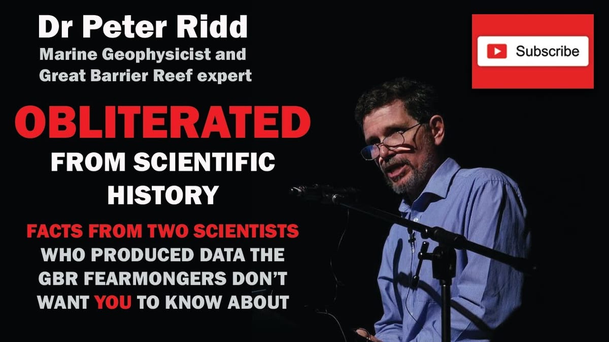 The BFD | Dr Peter Ridd – the Data Obliterated From Science History