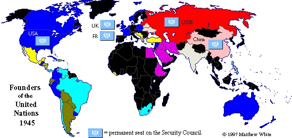 The BFD | Map of the Day: Founders of the United Nations 1945
