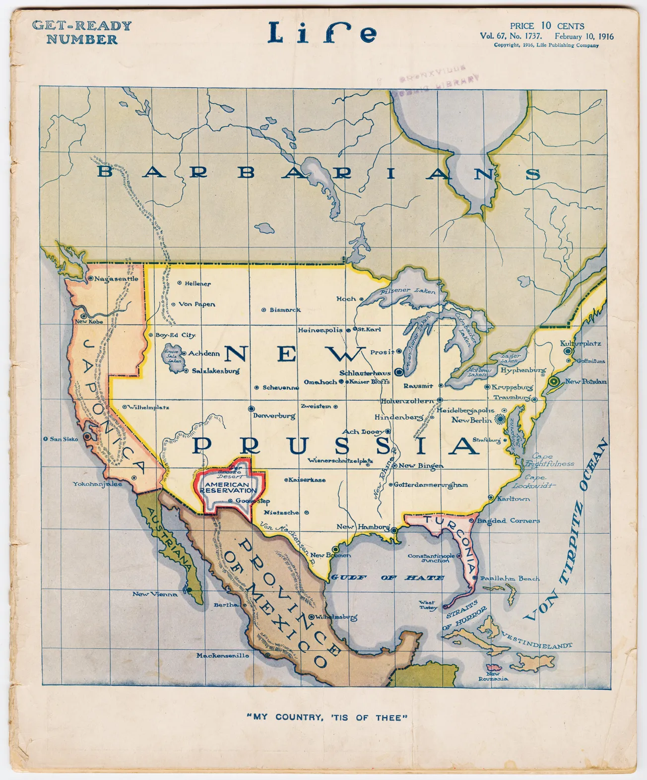 The BFD | Map of the Day: Cover of Life Magazine 1916