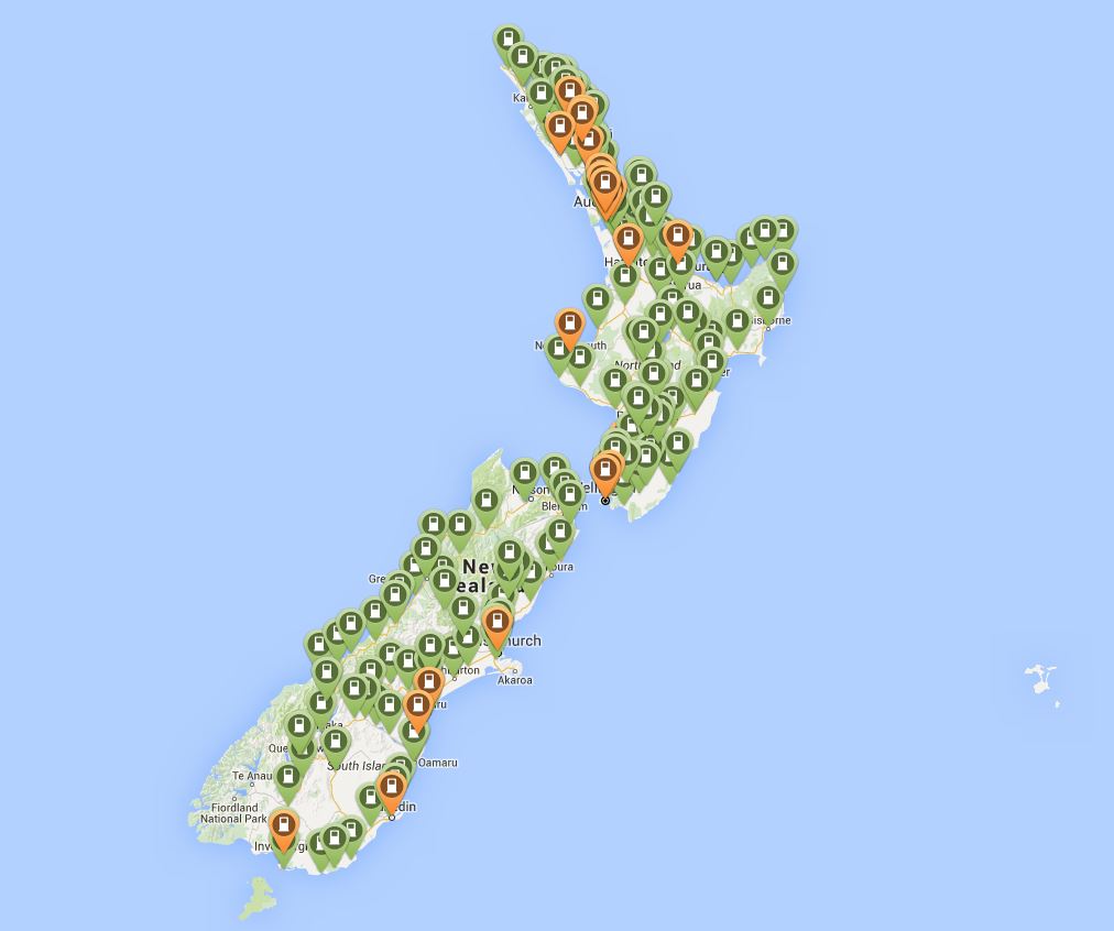 The BFD | Map of the Day: Locations of EV Charging Stations in NZ