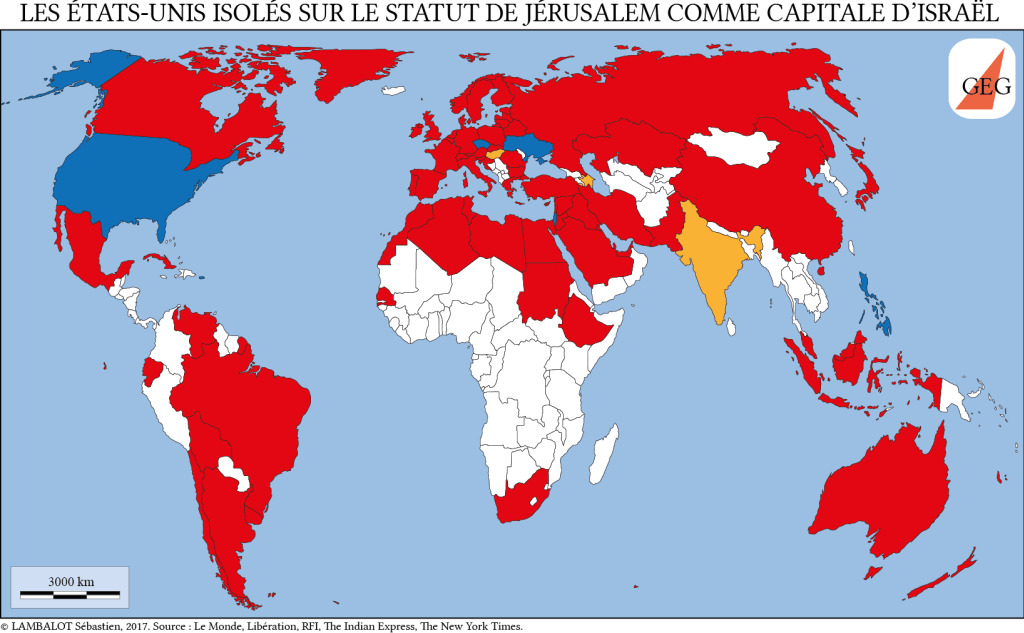The BFD | Map of the Day: World’s Reaction to US Recognising Jerusalem ...