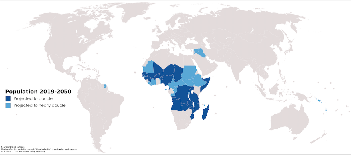 The BFD | Map of the Day: Which Countries will DOUBLE their Population ...