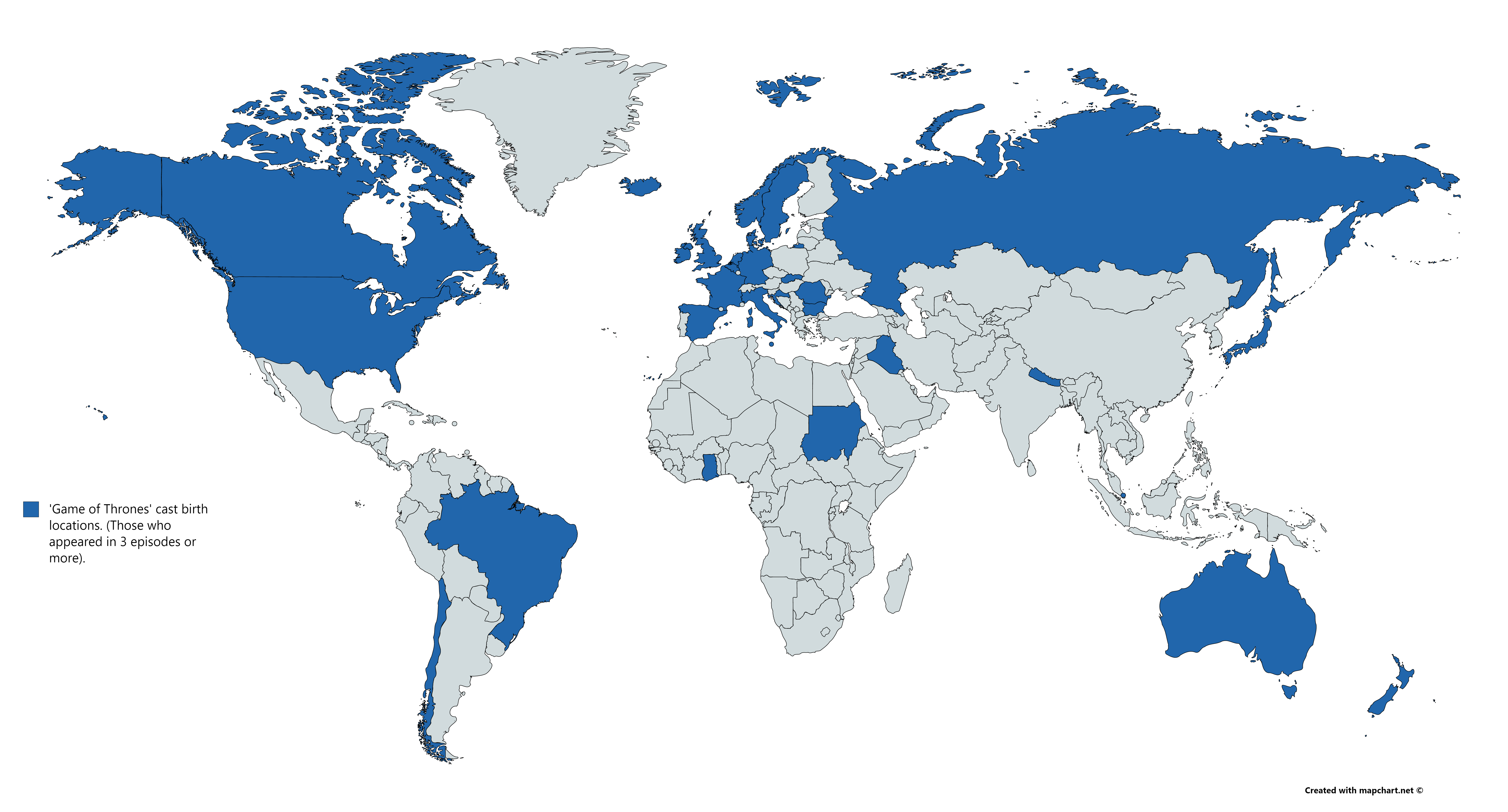 The BFD | Map of the Day: ‘Game of Thrones’ Cast Birth Locations