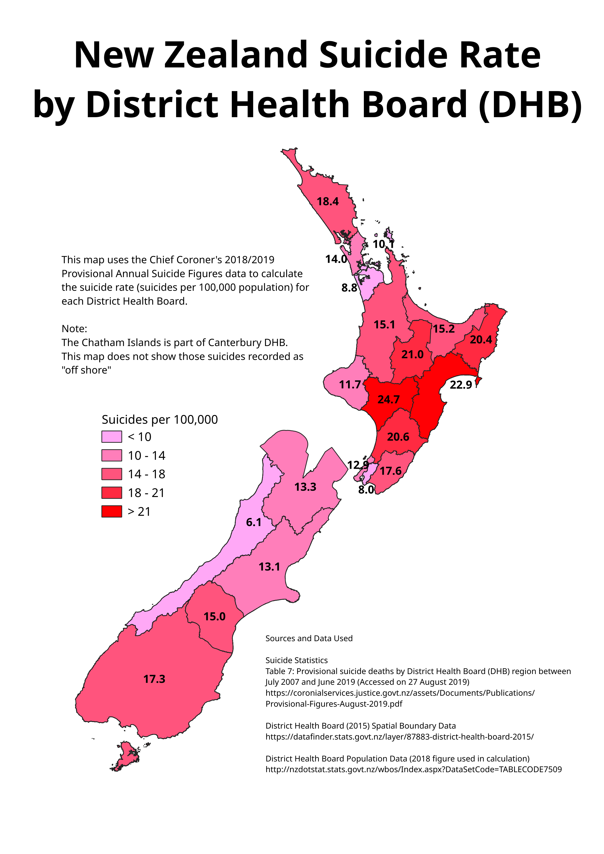 The BFD | Map of the Day: NZ Suicide Rate by DHB