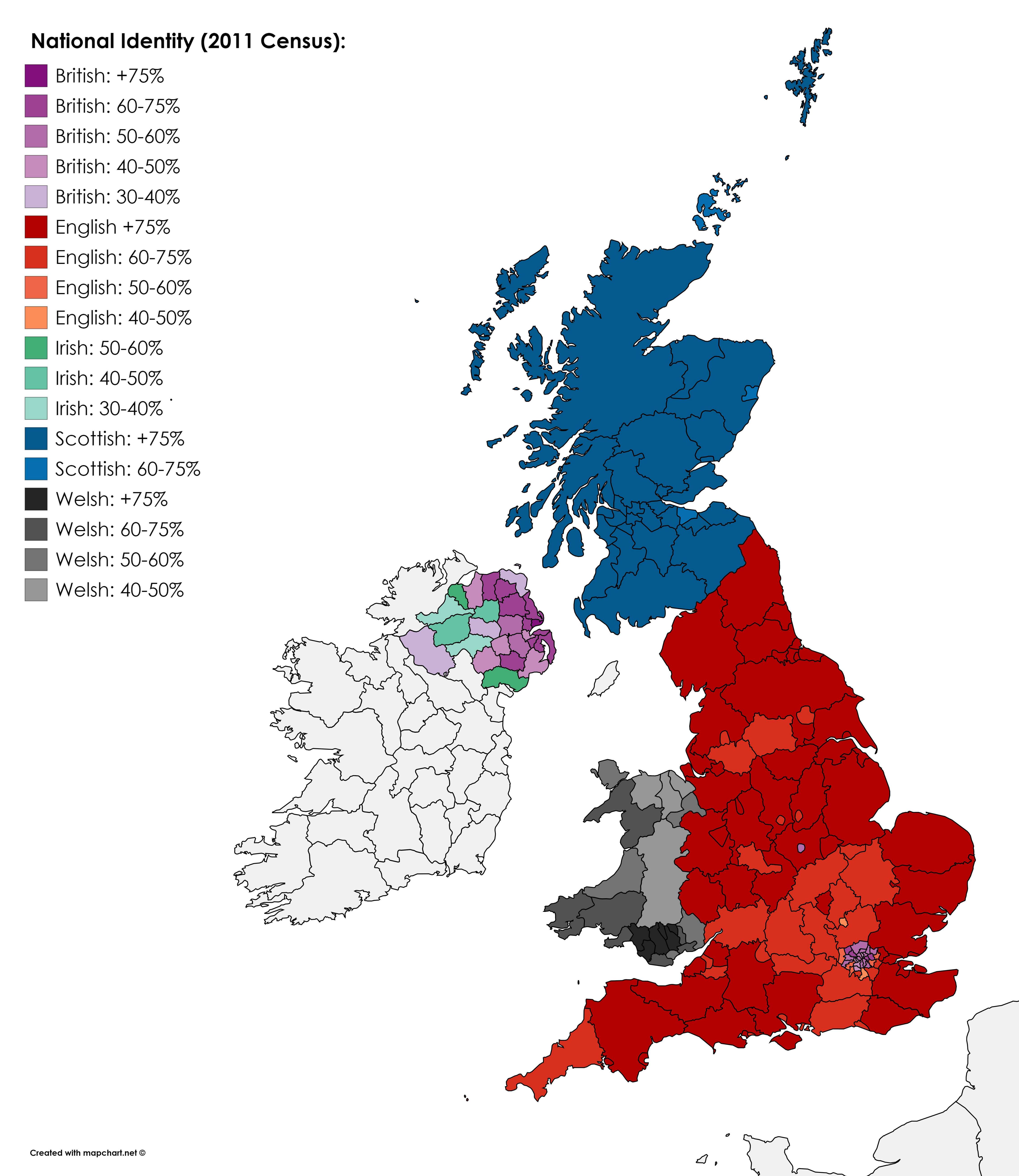 The BFD | Map of the Day: National identity in the UK (2011)