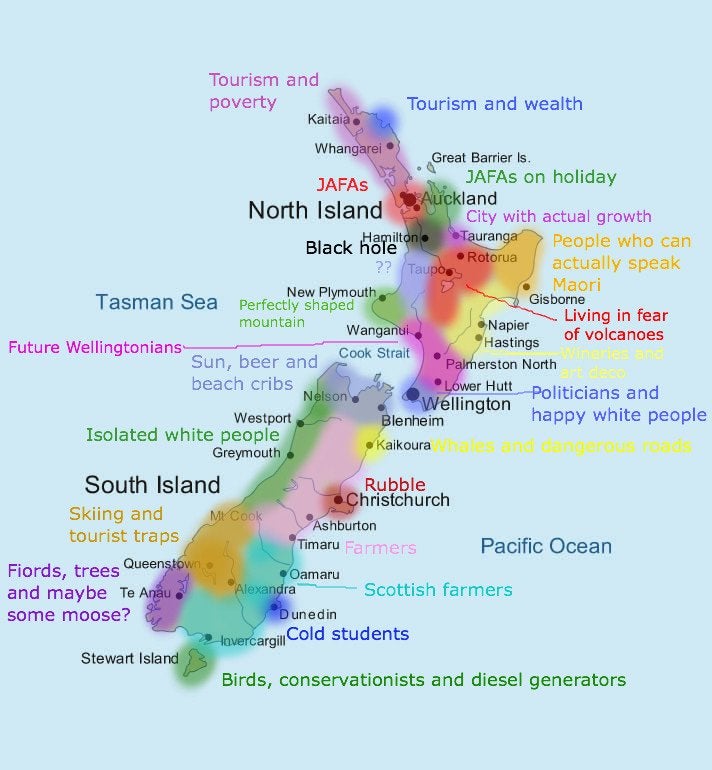 The BFD | Map of the Day: NZ Stereotypes