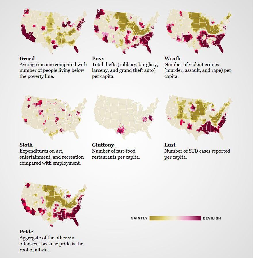 The BFD | The US Mapped by the 7 Deadly Sins