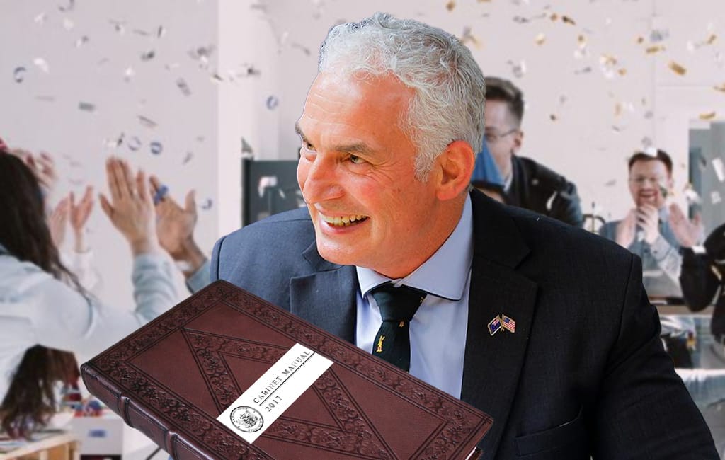 The BFD | Stuart Nash Given Copy of the Cabinet Manual as a Leaving Gift